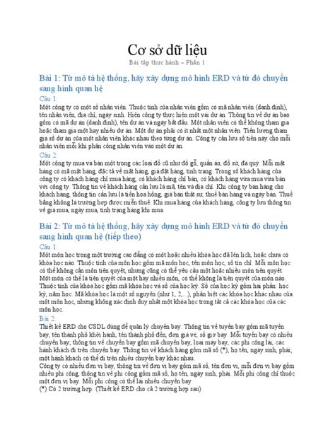 Bai Tap Csdl Phan 1 Pdf