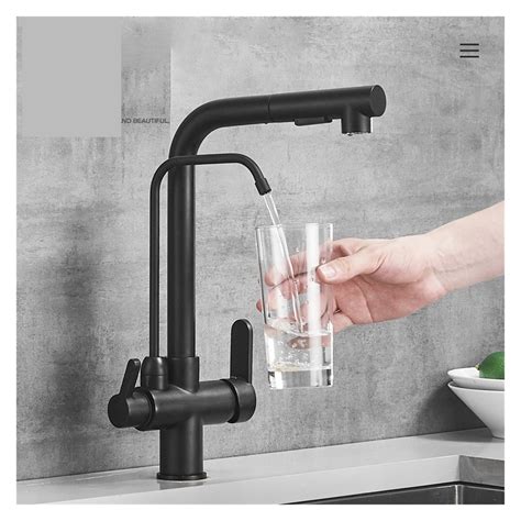 Black Kitchen Faucet Filter Faucet 360 Swivel Pure Water Faucet Pull