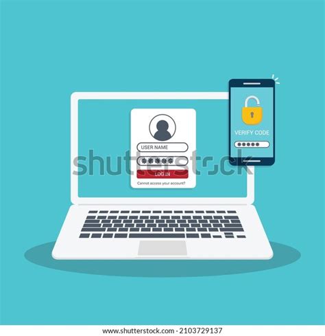 Two Factor Multifactor Authentication Security Concept เวกเตอร์สต็อก
