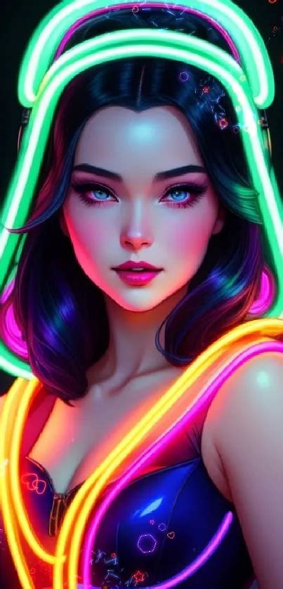 Neon Artistry Phone Wallpaper Free Download