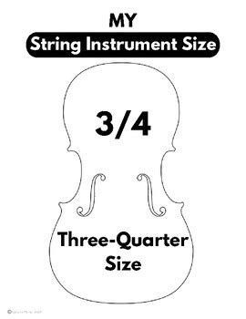 String Instrument Sizing Sheets By Carolyn Werner TPT