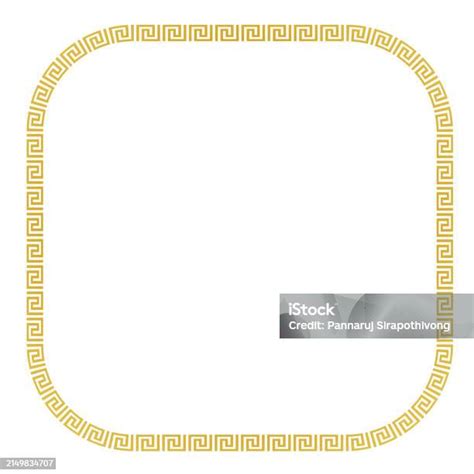 라운드 사각형 모양 그리스 황금 프레임 장식 테두리 완벽 한 사행 패턴 럭셔리 장식 황금 프레임 골드 사진 프레임 황금 프레임