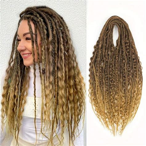 Ombre Yellow 1pack 1 Pack Of 10 Pieces Boho Dreadlocks Synthetic Boho Box Braids Double Ended