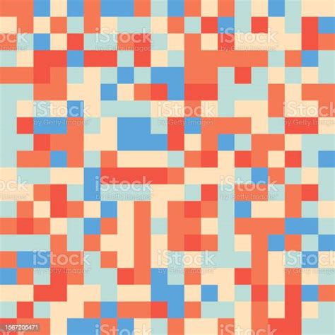 무작위로 색칠된 정사각형 요소의 추상적인 배경 디지털 위장 픽셀 원활한 패턴입니다 벡터 그림입니다 모자이크 벽지 배경 스톡 그림 픽셀 군용 여러 가지 빛깔의 질감 개념에