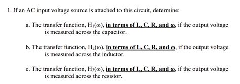 Solved 2 Recall The Series RLC Circuit That We Developed Chegg Com