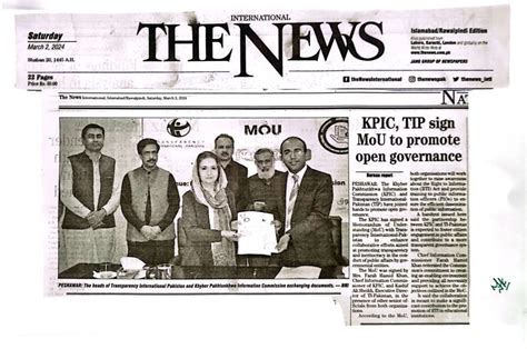 The Frontier Post Dawn Statsman Mou Singed Between Kpic Transparency International