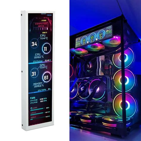 Buy PC Sensor Panel Display 8 8 Inch CPU Hardware Temperature Monitor External Expansion