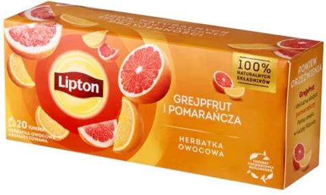 Herbata Owocowa W Torebkach Lipton Grejfrut I Pomarańcza 20 Sztuk X 17g Atrakcyjna Cena