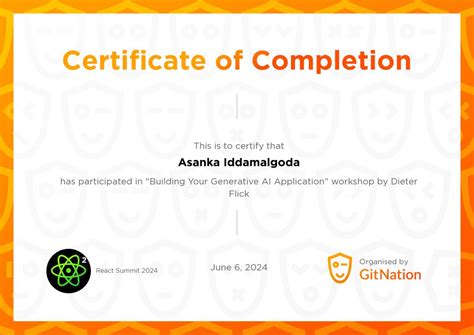 Asanka Iddamalgoda On Linkedin Asanka Iddamalgodas Certificate From React Summit 2024 Gitnation