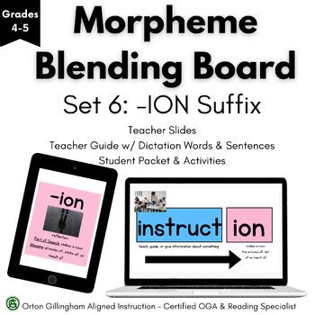 Set 6 ION Suffix Blending Board Activities By Laura Lit Lab TPT