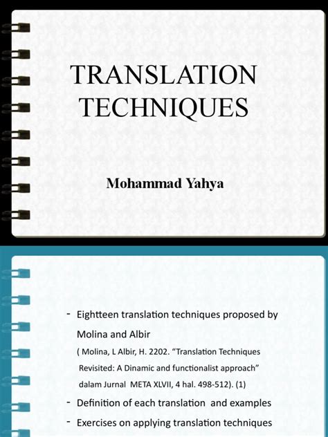 Translation Techniques Pdf Translations Word