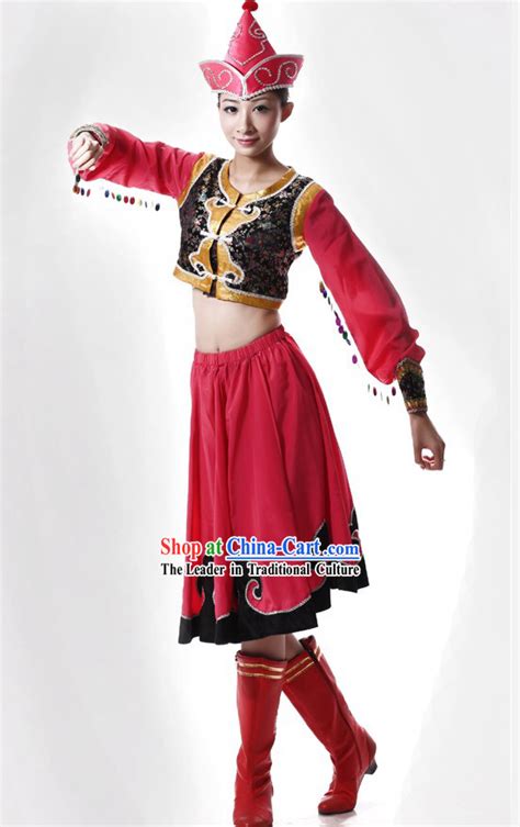 Traditional Mongolian Hats and Costume for Chopsticks Dance