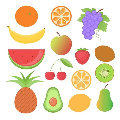 Premium Vector Cute Vector Collection Of Fruits