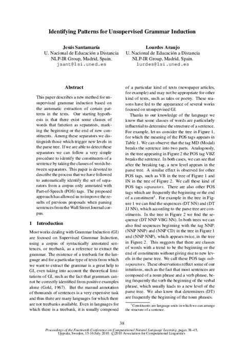 Pdf Identifying Patterns For Unsupervised Grammar Induction