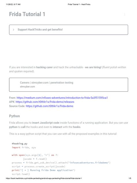 Frida Tutorial 1 Hacktricks Pdf Python Programming Language