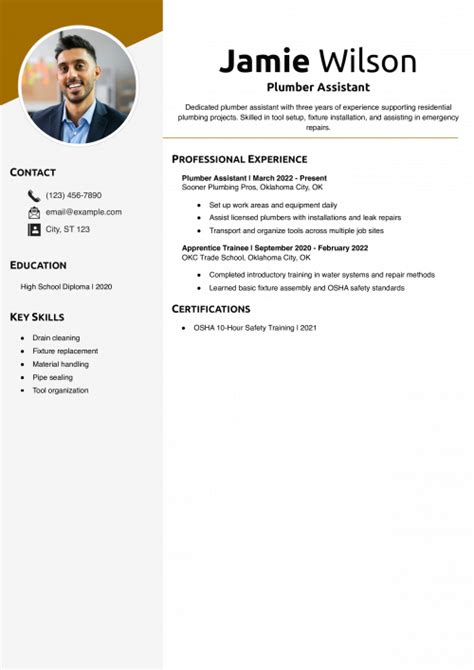 20 Best Plumber Resume Examples And Templates For 2025