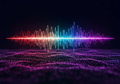 Vibrant Sound Waves Abstract A Symphony Of Color And Frequency Stock