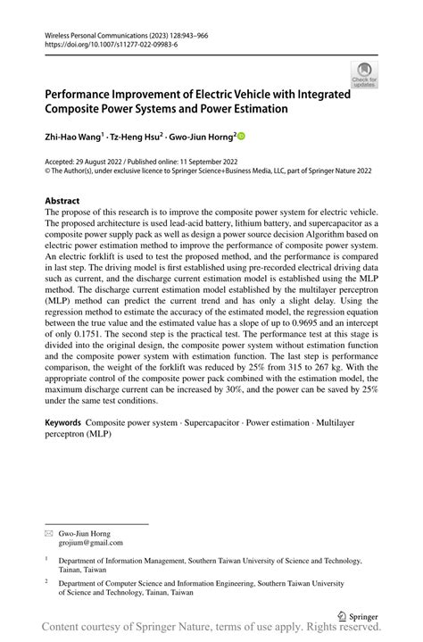 Performance Improvement Of Electric Vehicle With Integrated Composite Power Systems And Power