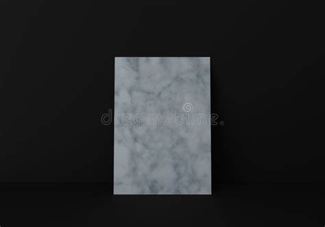 Marble Texture Vertical Rectangle A4 Paper Sheet Mockup 3d Rendering Stock Illustration