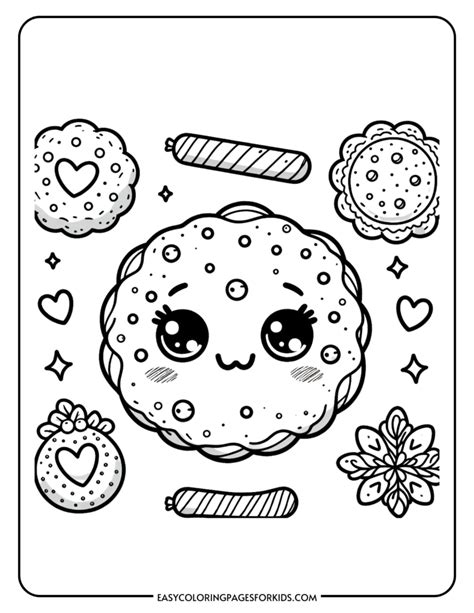 Cookie Coloring Sugar Clipart Clip Pages Cookies Valentines Biscuit