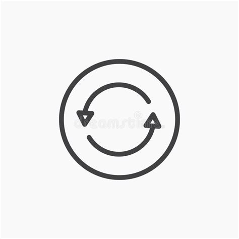 Synchronizationline In Thin Line Black Color Flat Simple Vector Symbols Illustration Stock