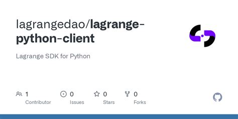 Github Lagrangedaolagrange Python Client Lagrange Sdk For Python