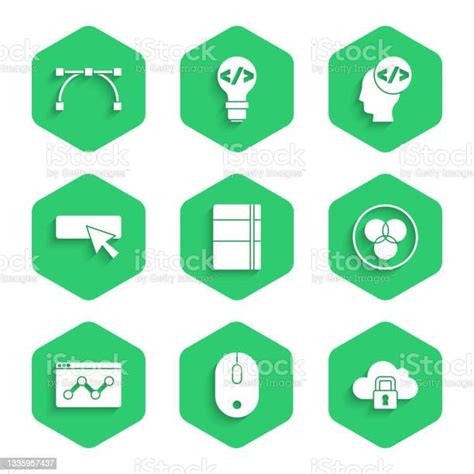 스케치북 또는 앨범 컴퓨터 마우스 클라우드 컴퓨팅 잠금 Rgb 및 Cmyk 색상 믹싱 웹 사이트 통계 Ui Ux 디자인 프론트