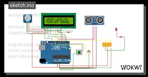 Water Level Management Wokwi Esp32 Stm32 Arduino Simulator