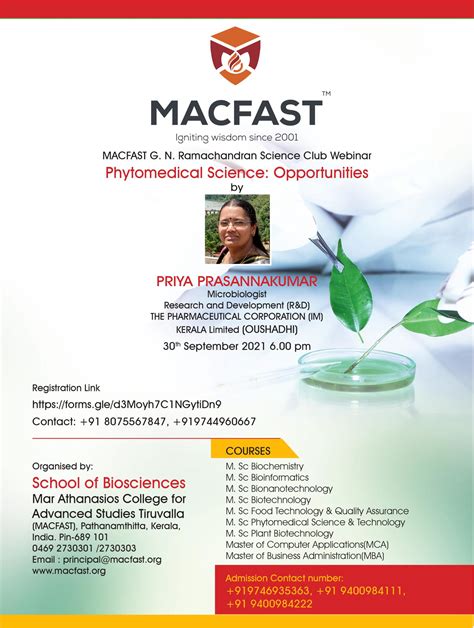 Webinar On Phytomedical Science Opportunities Macfast