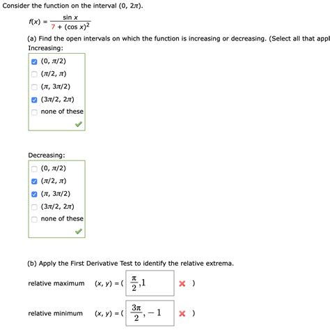 Answered B Apply The First Derivative Test To Bartleby