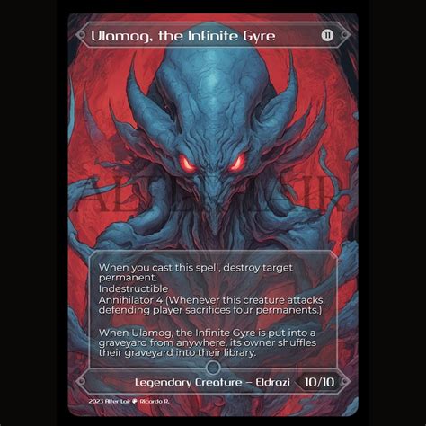 Ulamog The Infinite Gyre Mtg Custom Cards Commander Alternate Art