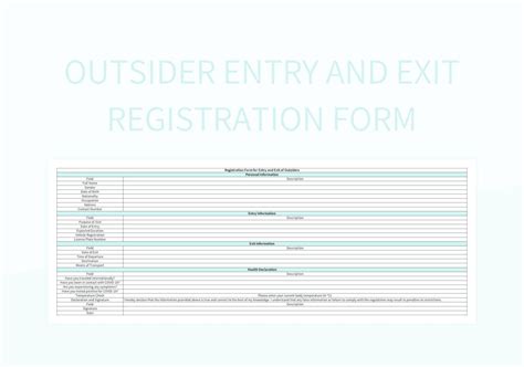 Entry And Exit Registration Form Streamlined And Efficient Process