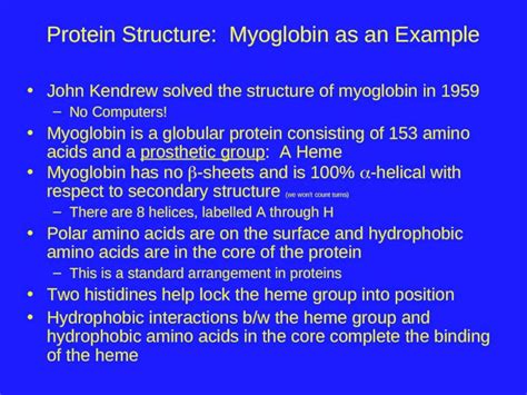 ppt protein structure myoglobin as an example dokumen tips