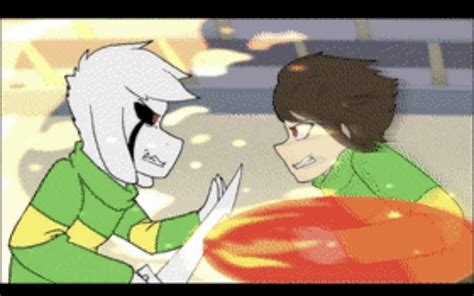 Asriel Vs Chara Glitchtale Amino