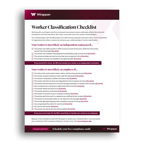 Independent Contractor Vs Employee Classification Checklist