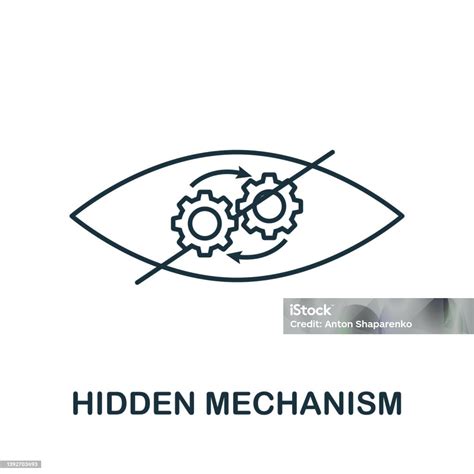 숨겨진 메커니즘 아이콘입니다 비즈니스 기술 수집의 간단한 요소 템플릿 인포 그래픽 등에 대한 숨겨진 메커니즘 아이콘 채워진 검은색에 대한 스톡 벡터 아트 및 기타 이미지
