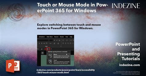 Touch Or Mouse Mode In PowerPoint 365 For Windows