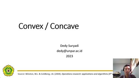 Nlp2b Convex Vs Concave Functions Nonlinear Programming Youtube