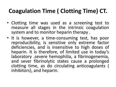 Ppt Coagulation Time Tube Method Powerpoint Presentation Free Download Id 2526758