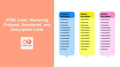 Html Description List The Tag Codelucky
