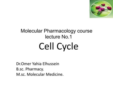 Lecture 1 Cell Cycle New Pptx