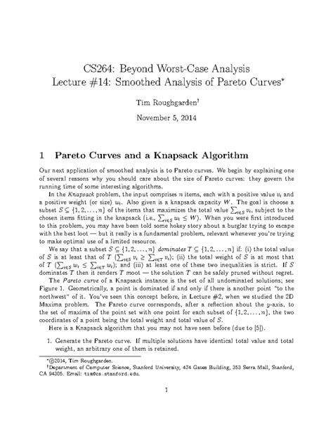 L14 Prof Is Naveen Garg Cs264 Beyond Worst Case Analysis Lecture 14 Smoothed Analysis Of