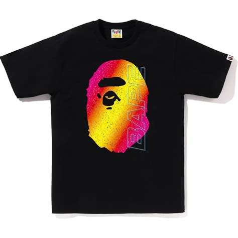 Bape Mens Electro Neon Ape Head T Shirt
