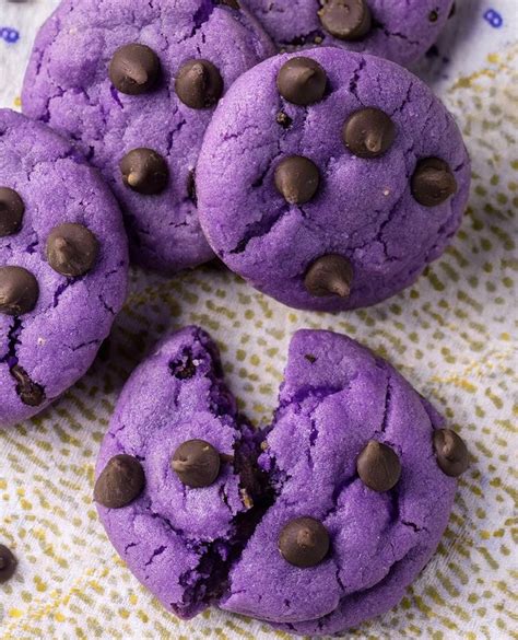 Purple Chocolate Chip Cookies Purple Ube Cookies Ube Cookie Butter