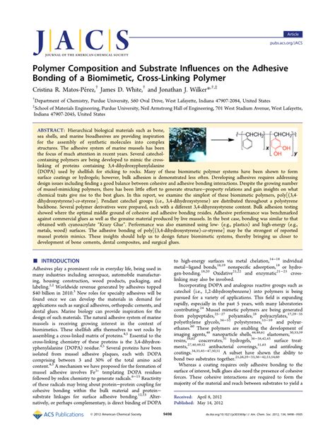Polymer Composition And Substrate Influences On The Adhesive Bonding Of