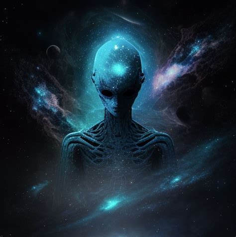Alien Meditating In Universe Illustration Meditation Alien