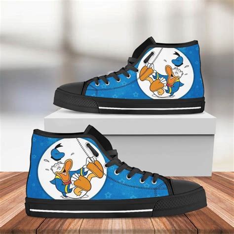 Donald Duck Custom Disney Mickey Mouse Hightops Movie Custom Black Hig
