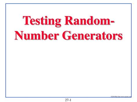 Ppt Testing Random Number Generators Powerpoint Presentation Free Download Id5842300