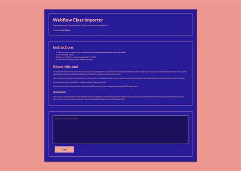 Classimporter A Tool To Bulk Import Css Classes Into Webflow Sam