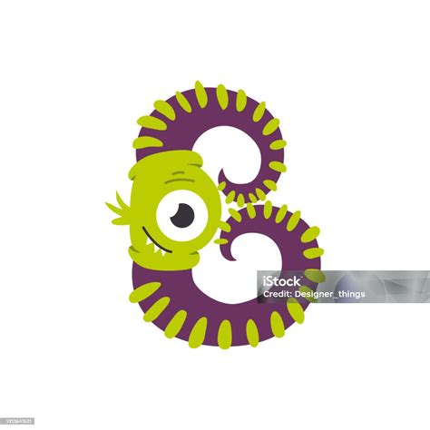 몬스터 알파벳 기호 괴물 모양의 영어 알파벳의 문자 B 흰색 배경에 고립 된 어린이 다채로운 만화 재미있는 가상의 캐릭터 0명에 대한 스톡 벡터 아트 및 기타 이미지